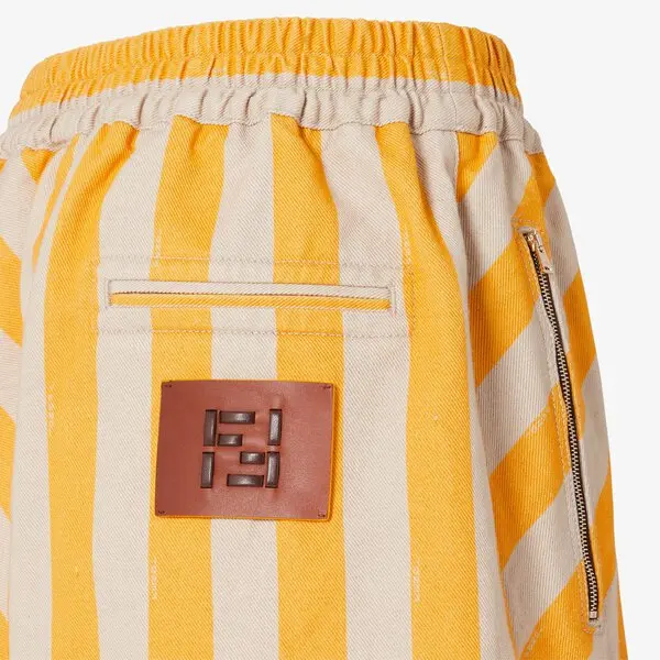 Fendi Pequin Striped Denim Shorts