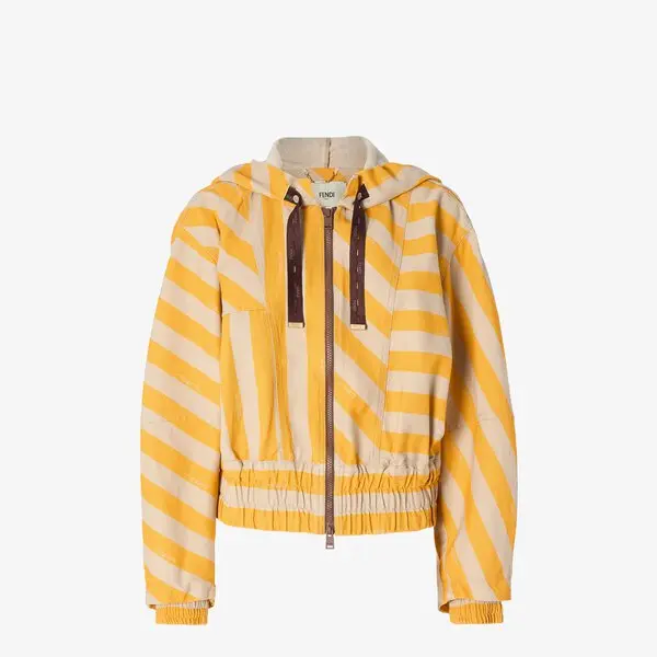 Fendi Pequin Striped Denim Jacket - Yellow