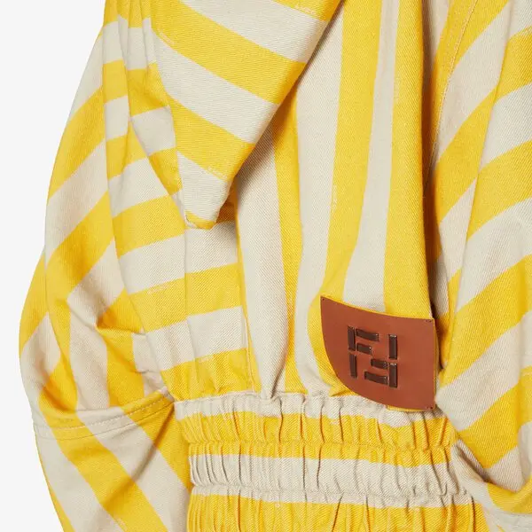 Fendi Pequin Striped Denim Jacket - Yellow