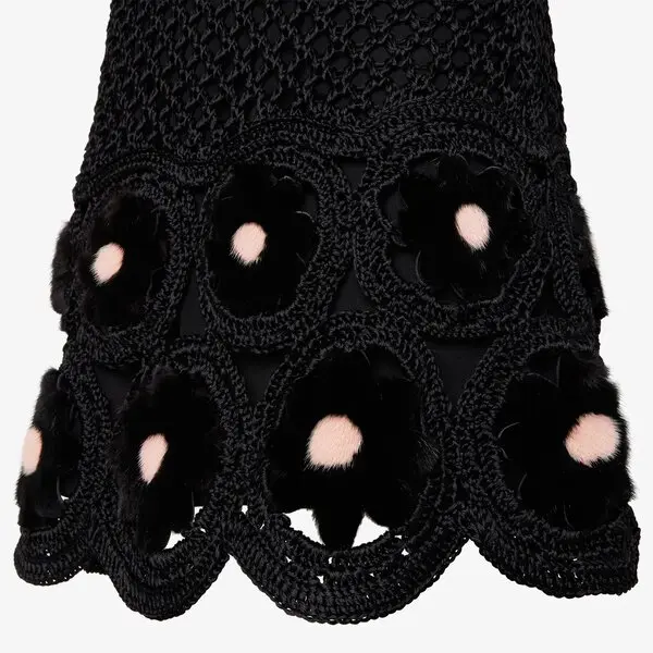 Fendi Macramé Knit Halterneck Mini Dress