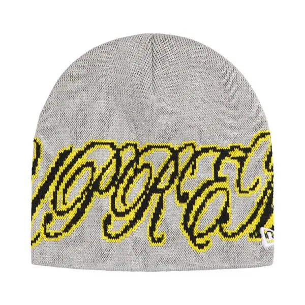 Supreme X New Era Cursive Beanie - Grey