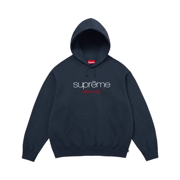 Supreme Classic Logo Hooded Sweatshirt - Blue