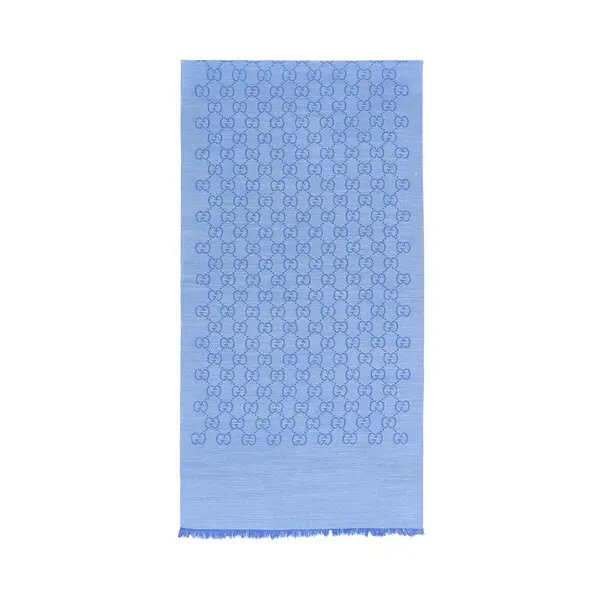 Gucci Gg Logo Scarf 'nile Sky - Blue