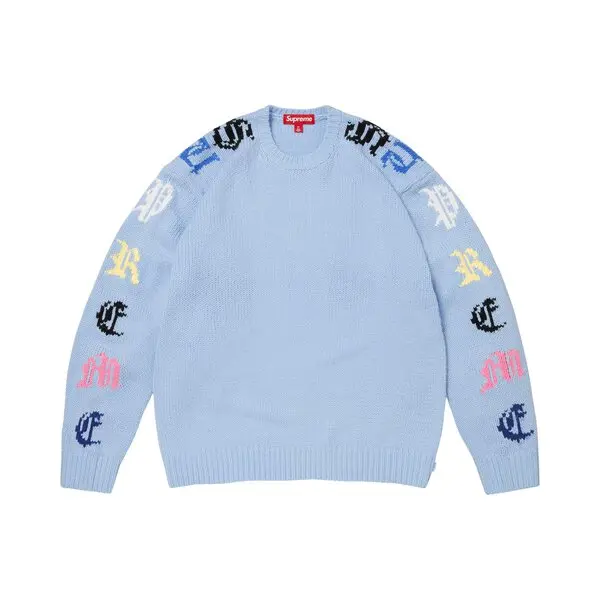 Supreme Old English Sleeves Sweater - Blue