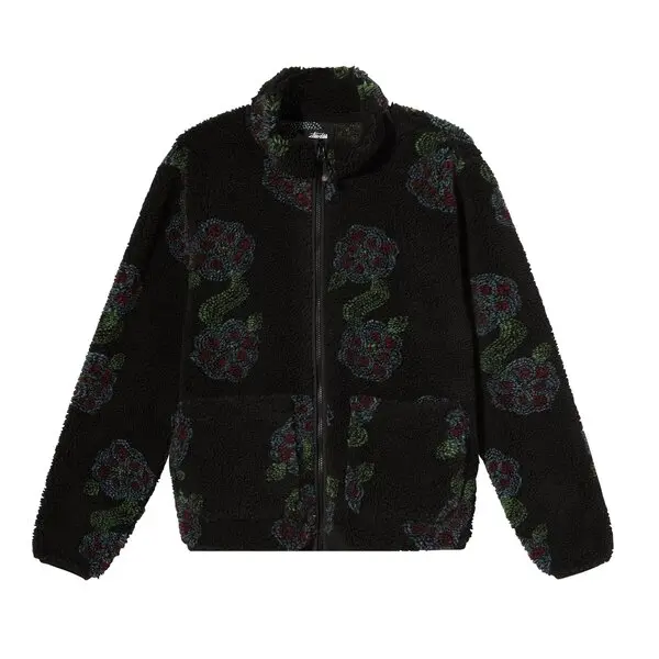 StÜssy Flor Sherpa Mock Neck Jacket