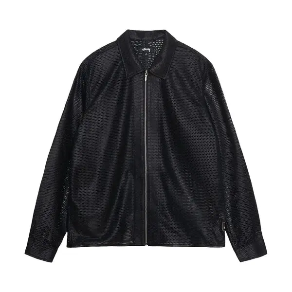 StÜssy Perforated Leather Zip Shirt