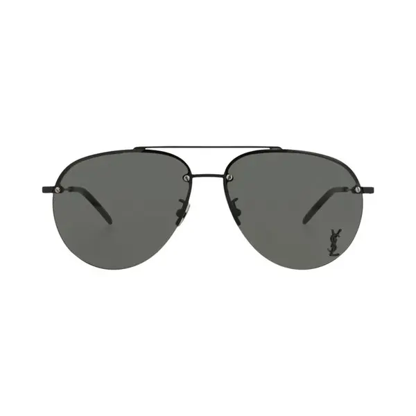 Saint Laurent Aviator-frame Metal Sunglasses - Black