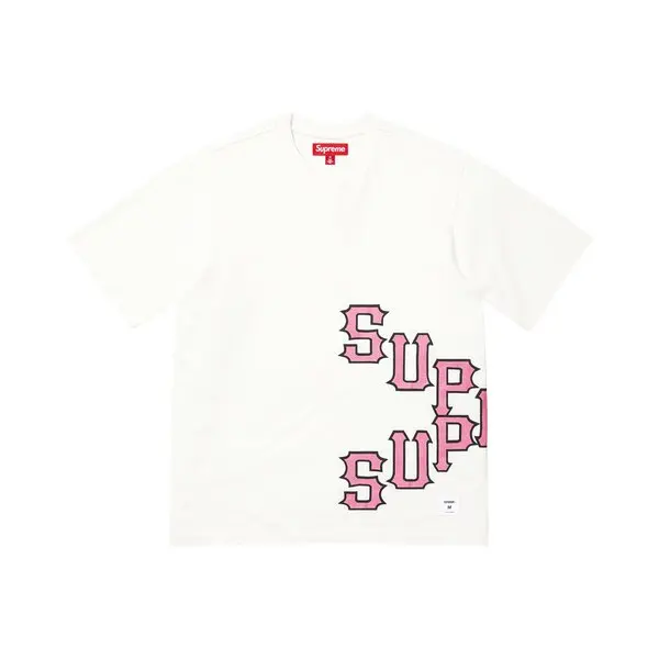 Supreme Cracked Spellout Short-sleeve Top - White
