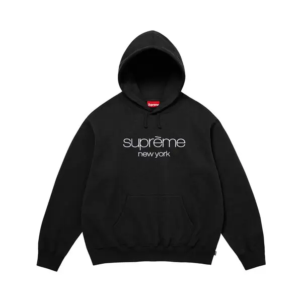 Supreme Classic Logo Hooded Sweatshirt - Black
