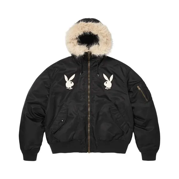 Supreme X Playboy Hooded Ma-1 - Black