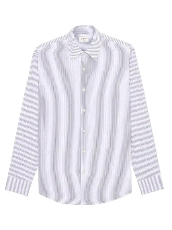 Saint Laurent Striped Cotton Poplin Cassandre Shirt