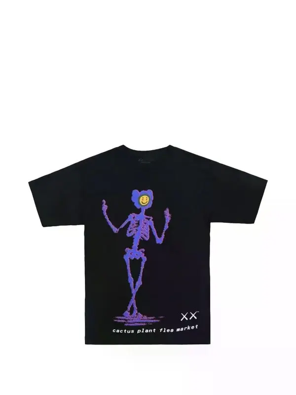 KAWS X Cactus Plant Flea Market Graphic-print T-shirt - Black