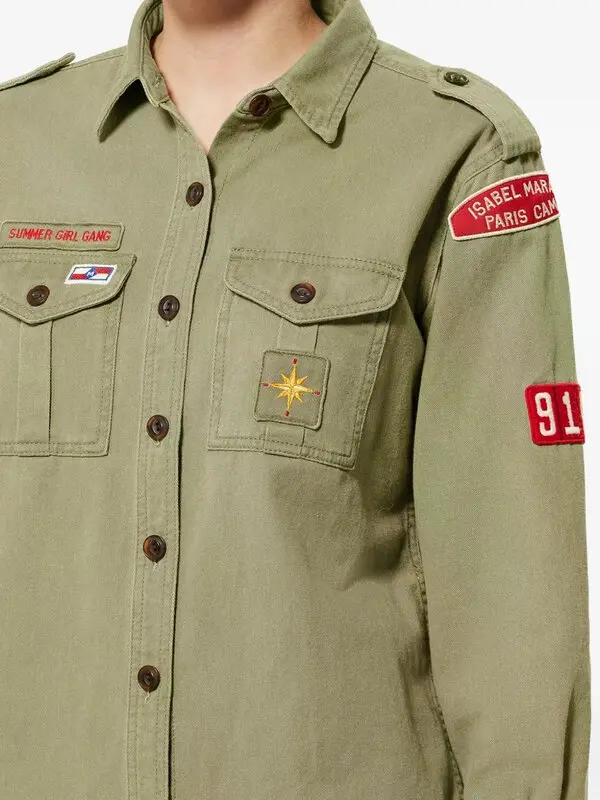 Isabel Marant Étoile Umberta Button Flap Pocket Shirt - Green