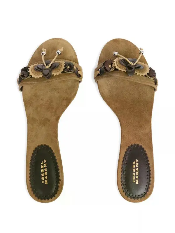 Isabel Marant Étoile Suede Kitten Heel Wedge Sandals
