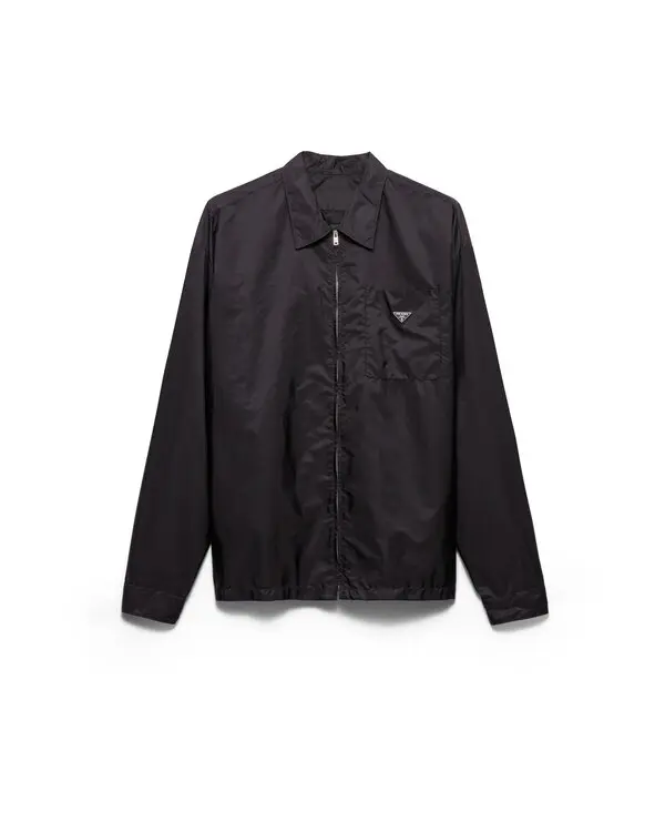 Prada Re-nylon Zip-up Shirt - Black