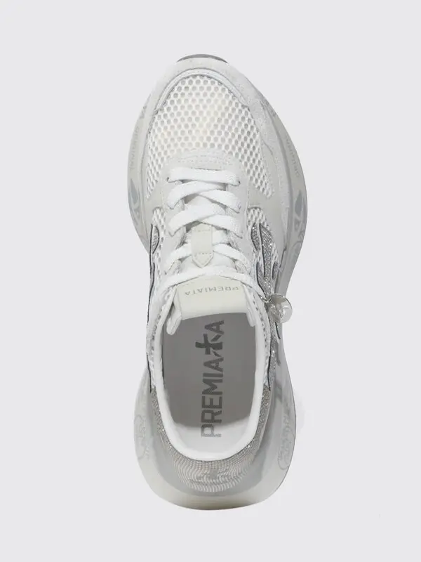 Premiata Lauryn Suede And Mesh Lace-up Sneakers - White