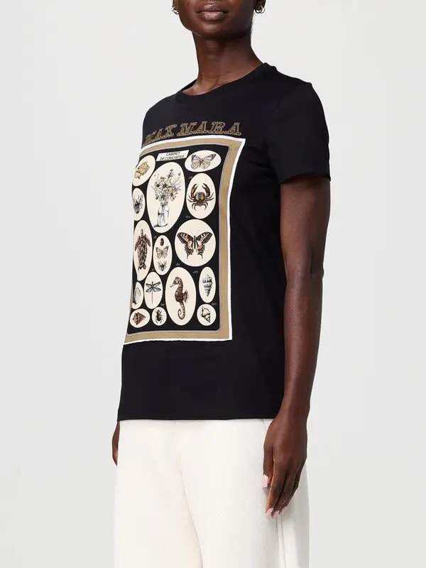 Max Mara Printed Cotton T-shirt - Black