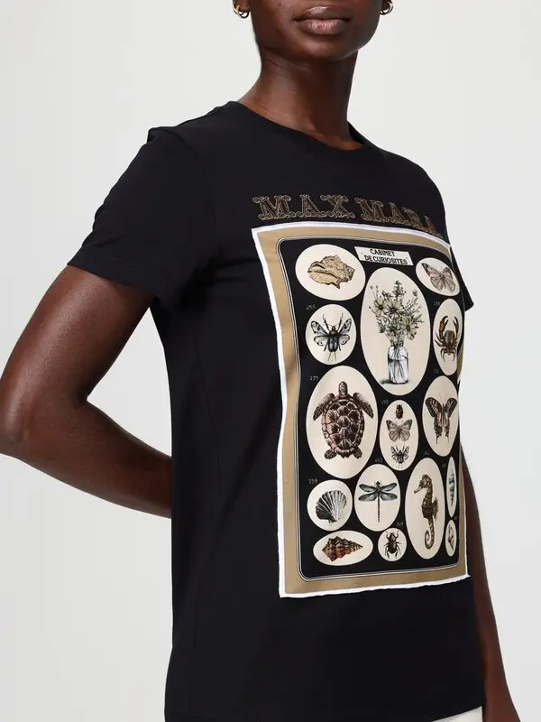 Max Mara Printed Cotton T-shirt - Black