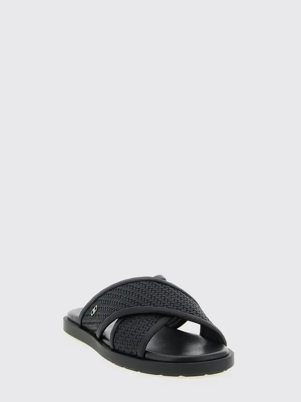 FERRAGAMO Braided Leather Slide Sandals
