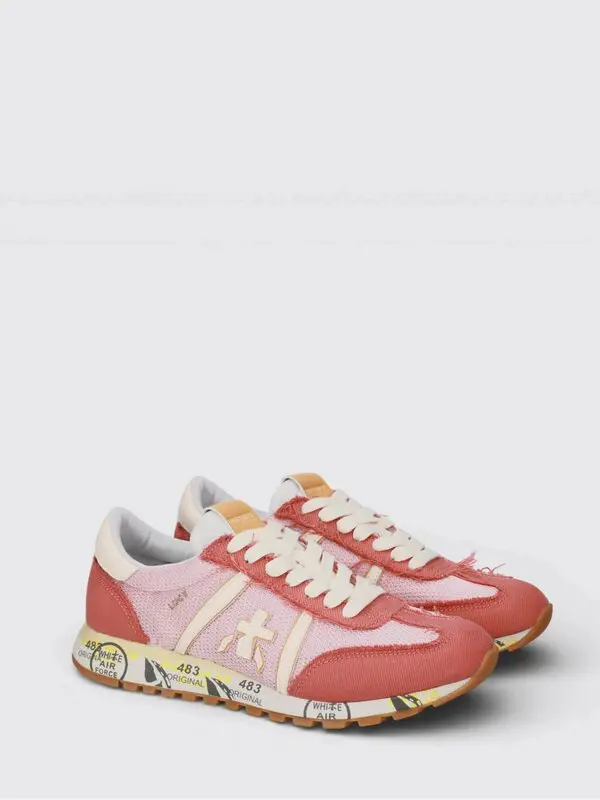 Premiata Lucy Suede And Nylon Low-top Sneakers - Pink