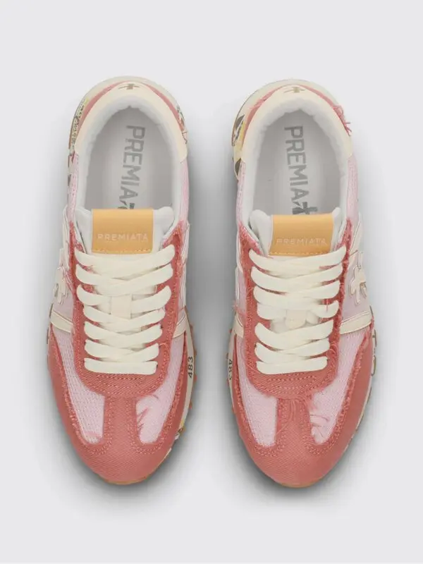 Premiata Lucy Suede And Nylon Low-top Sneakers - Pink