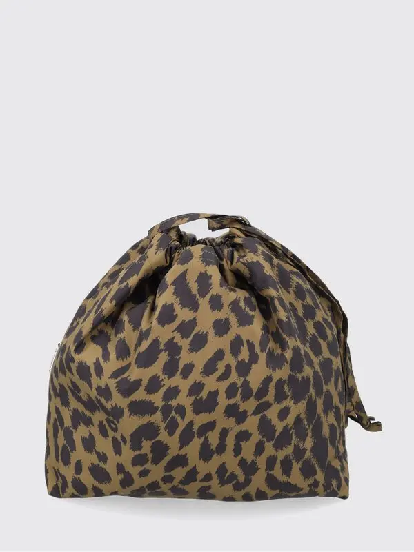 Aspesi Drawstring Tote Bag With Leopard Print