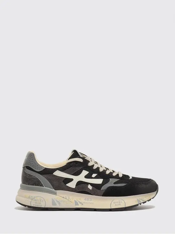 Premiata Mick Suede And Mesh Sneakers - Black