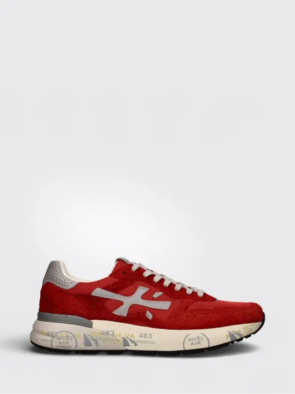 Premiata Mick Suede And Mesh Sneakers - Red