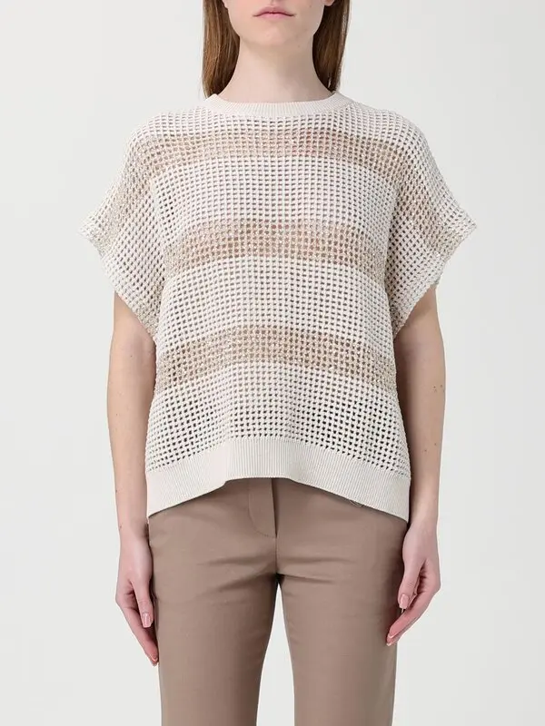 Brunello Cucinelli Open Knit Pullover - Beige