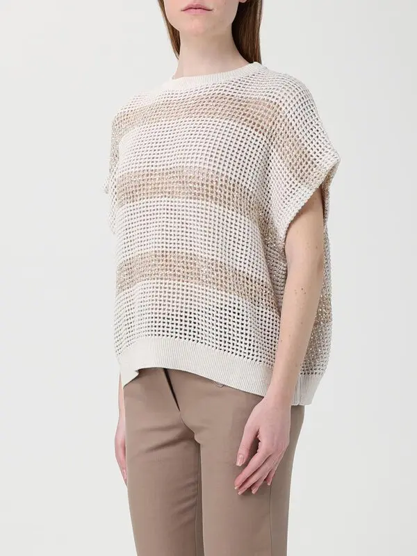 Brunello Cucinelli Open Knit Pullover - Beige