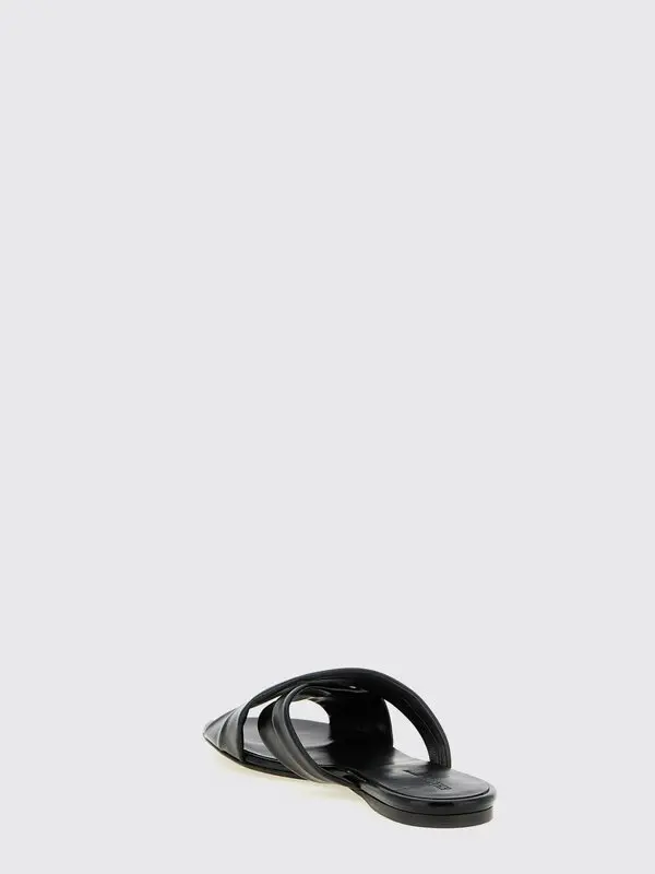 Khaite Liria Leather Slide Sandals - Black