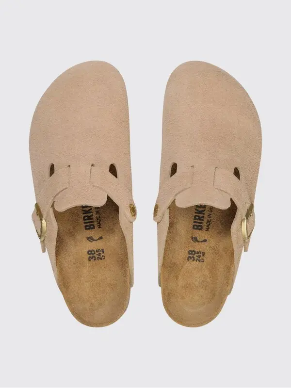 BIRKENSTOCK Boston Suede Mules With Adjustable Strap