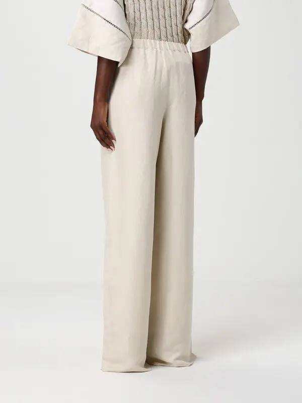 Max Mara Linen And Silk Palazzo Trousers - Beige