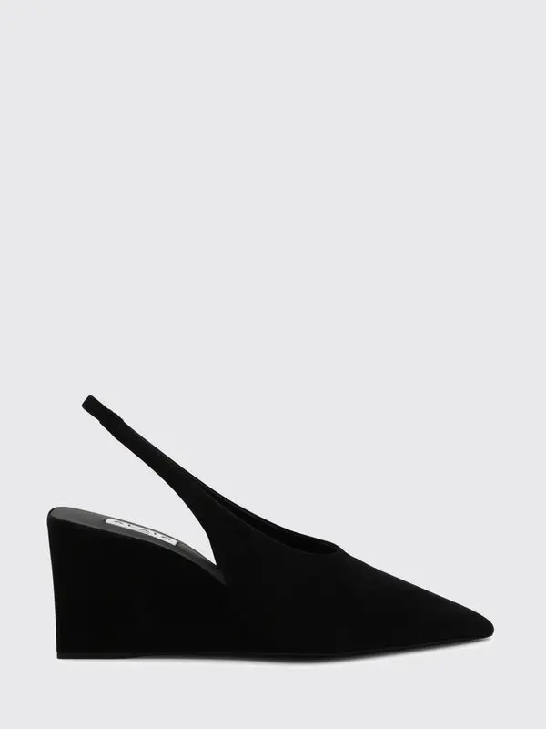 Alaïa Cube" Suede Wedge Slingbacks - Black