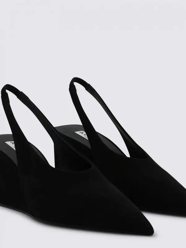 Alaïa Cube" Suede Wedge Slingbacks - Black