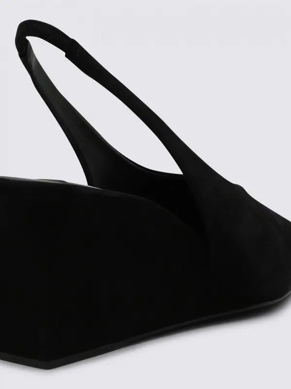 Alaïa Cube" Suede Wedge Slingbacks - Black
