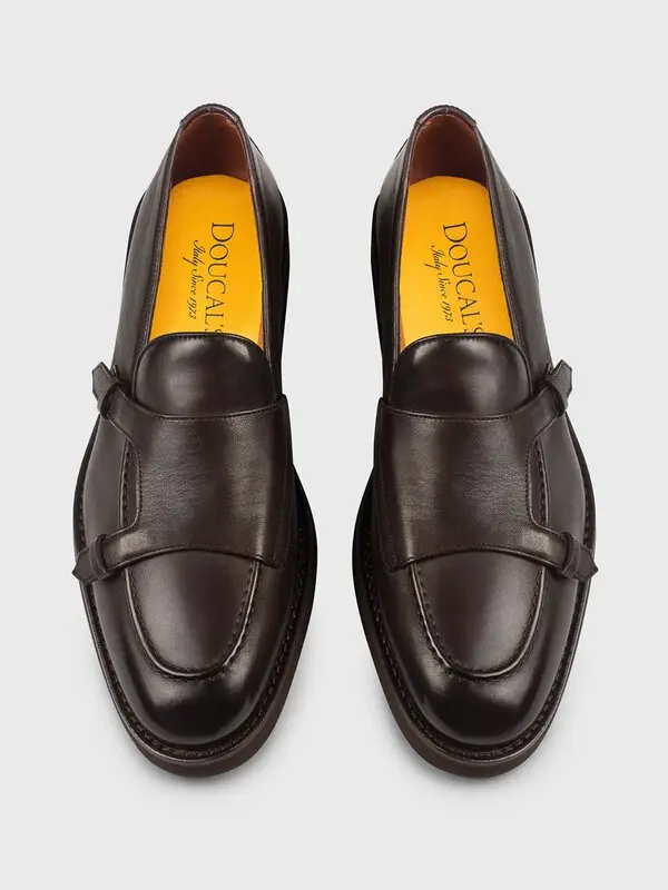DOUCAL'S Leather Monk Strap Shoes