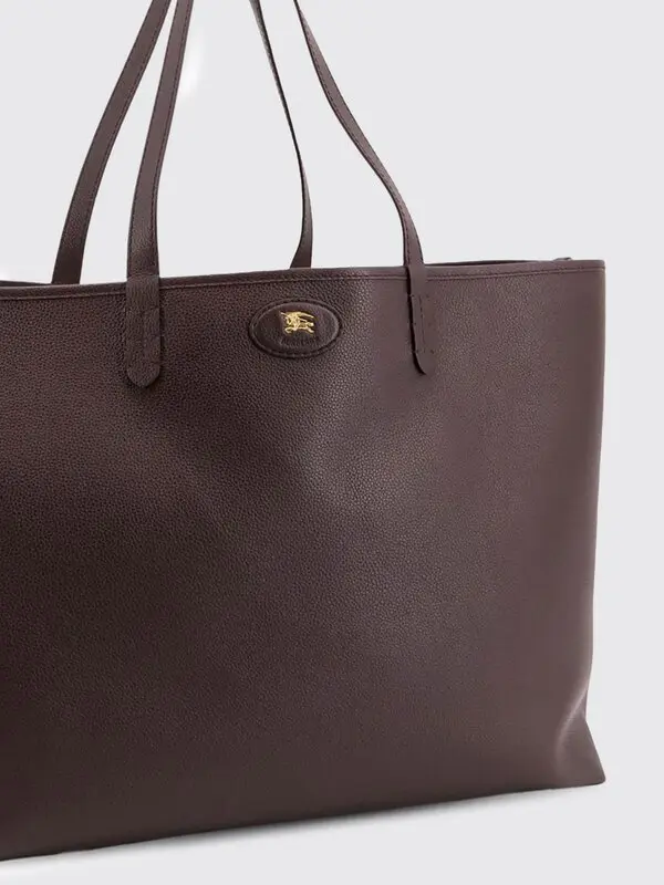 Burberry Reversible Grained Leather And Check Fabric Shoulder Bag - Sand