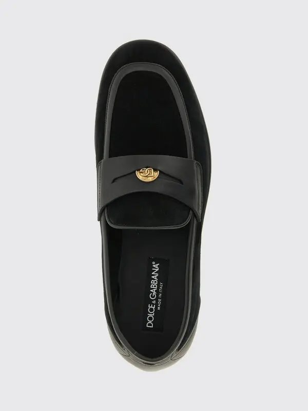 Dolce & Gabbana Suede And Calfskin Loafers With Dg Monogram