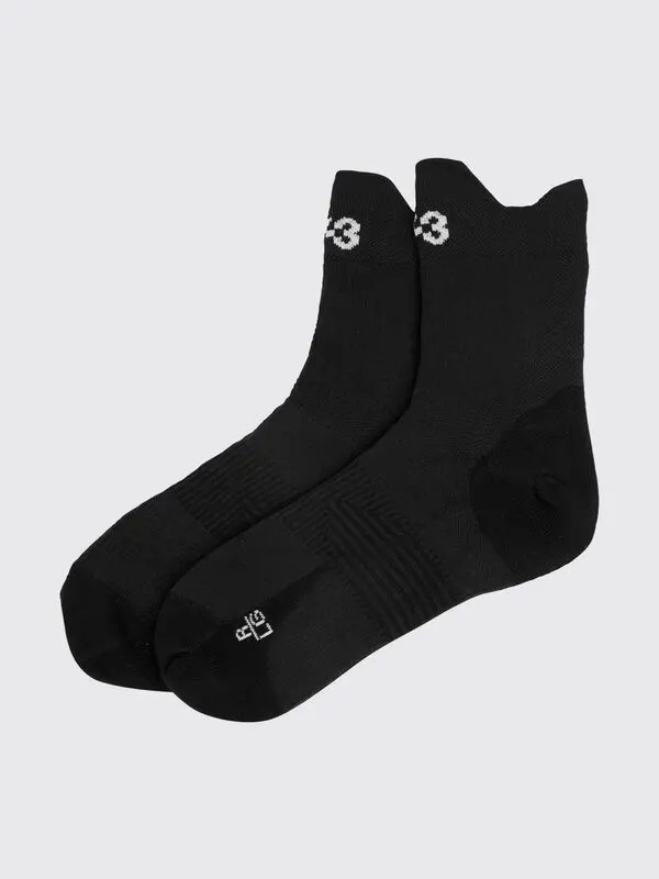 Y3 Crew Socks With Jacquard Logo - Black