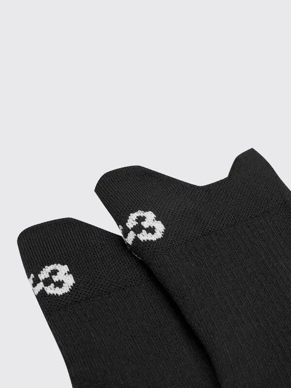 Y3 Crew Socks With Jacquard Logo - Black