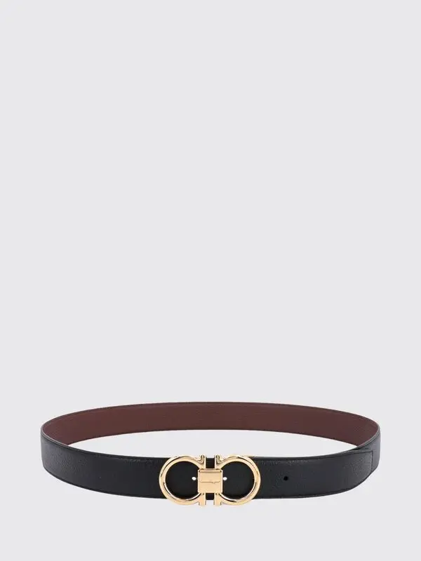 FERRAGAMO Gancini Reversible Leather Belt - Black