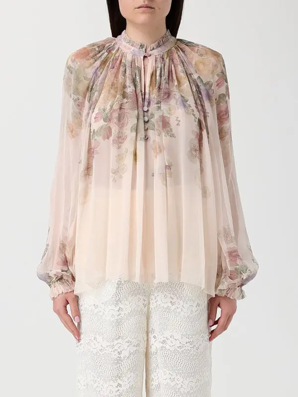 TWINSET Pleated Floral Print Crêpon Blouse
