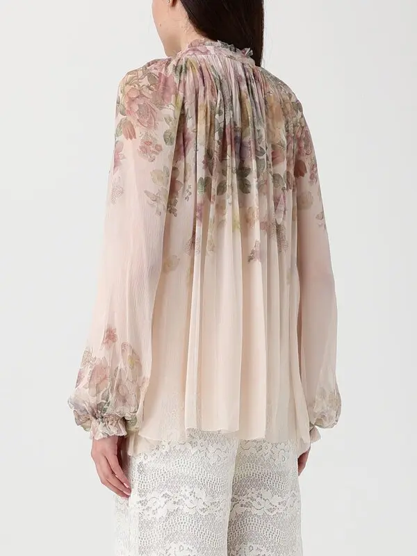 TWINSET Pleated Floral Print Crêpon Blouse