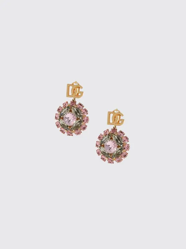 Dolce & Gabbana Dg Brass Earrings With Set Rhinestones