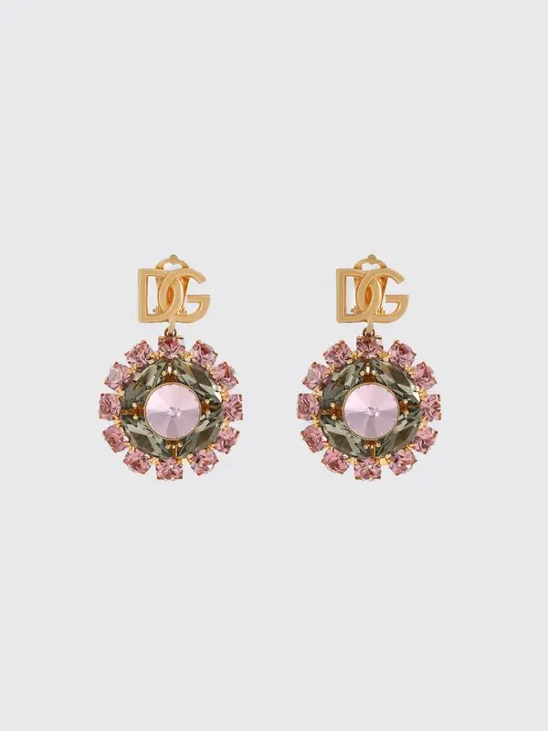 Dolce & Gabbana Dg Brass Earrings With Set Rhinestones - Multicolor
