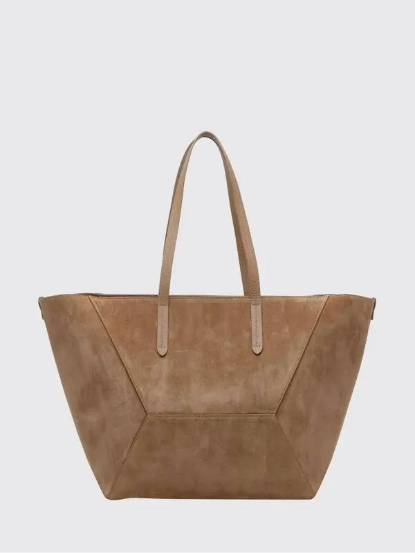 Brunello Cucinelli Suede Tote Bag - Sand