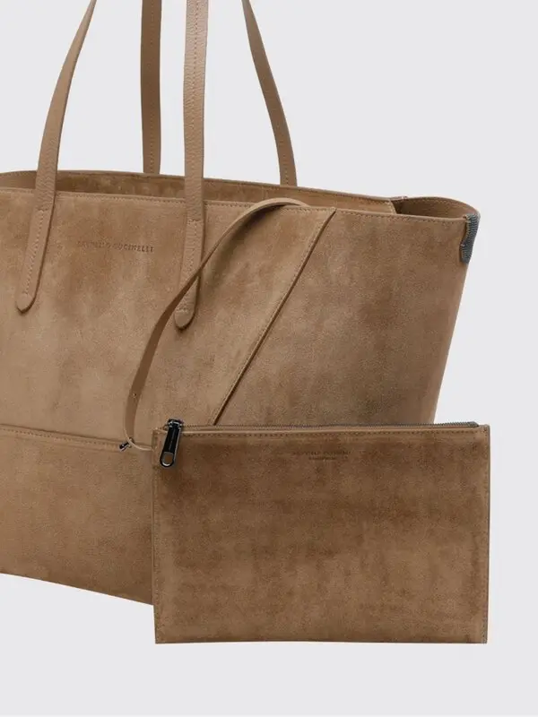 Brunello Cucinelli Suede Tote Bag - Sand