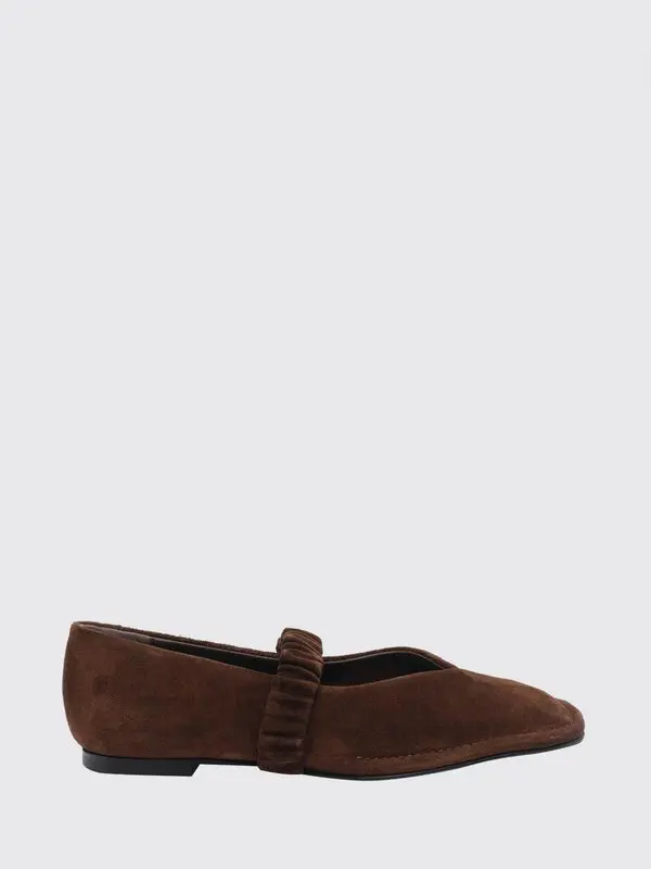 ALOHAS Gathered Strap Ballet Flats - Brown