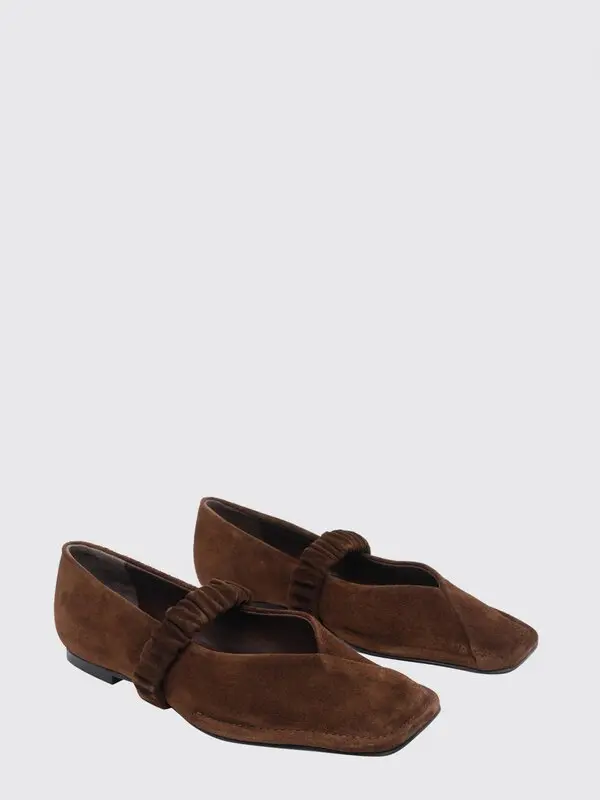 ALOHAS Gathered Strap Ballet Flats - Brown